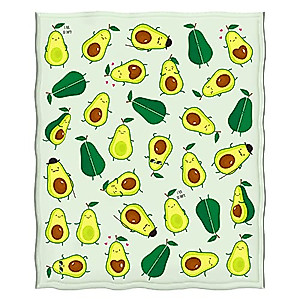 Levens Avocado Blanket Gifts for Women Girls Boys, Adorable Fruit Decoration for Home Bedroom Living Room Crib Couch, Super Soft Cozy Smooth Lightweight Throw Blankets Green 50"x60"