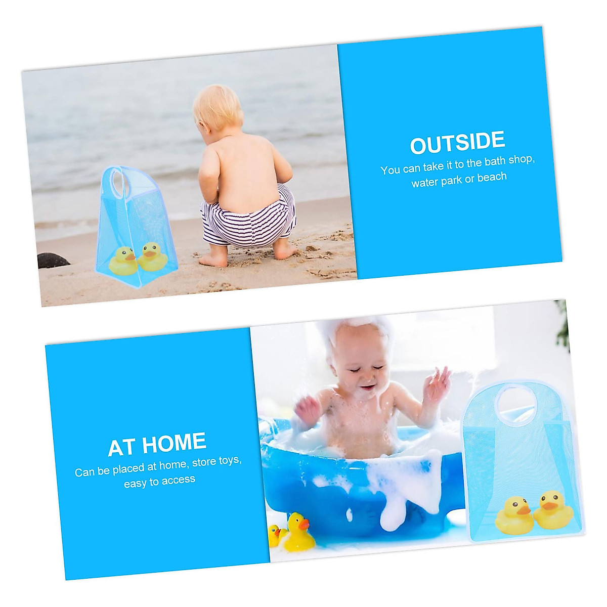 Totority 2pcs Toy Storage Basket Toy Collector Storage Organizer Pool Toy Bag Kid Toy Bag Beach Mesh Bags Beach Toy Holder Mesh Toy Bags Sand Pool Storage Bag Toys for Blue Nylon