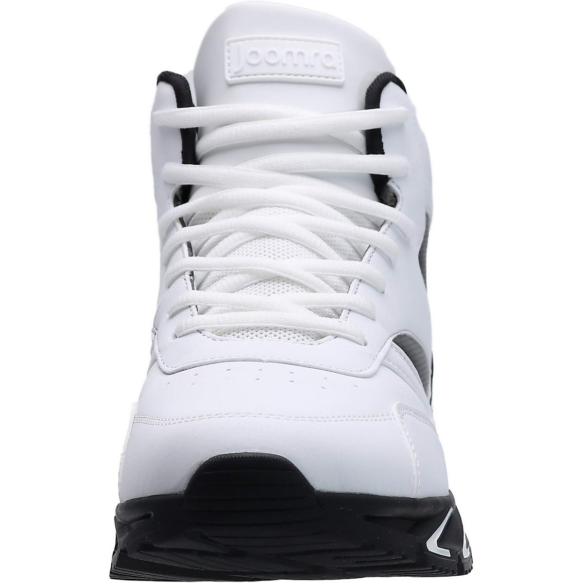 Joomra Mens Work Tennis Shoes White Leather Lace up High Top Leather Cushion Sport Snikers Jogging Basketball Daily Fashion Sneakers Size 9.5