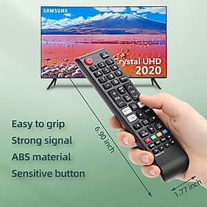 Gvirtue Remote Control BN59-01315J Replacement for Samsung-Smart-TV-Remote Samsung LED LCD QLED 4K 8K UHD 3D HDTV HDR Curved Crystal Smart TV with Netflix, Prime Video, Samsung TV Plus Button