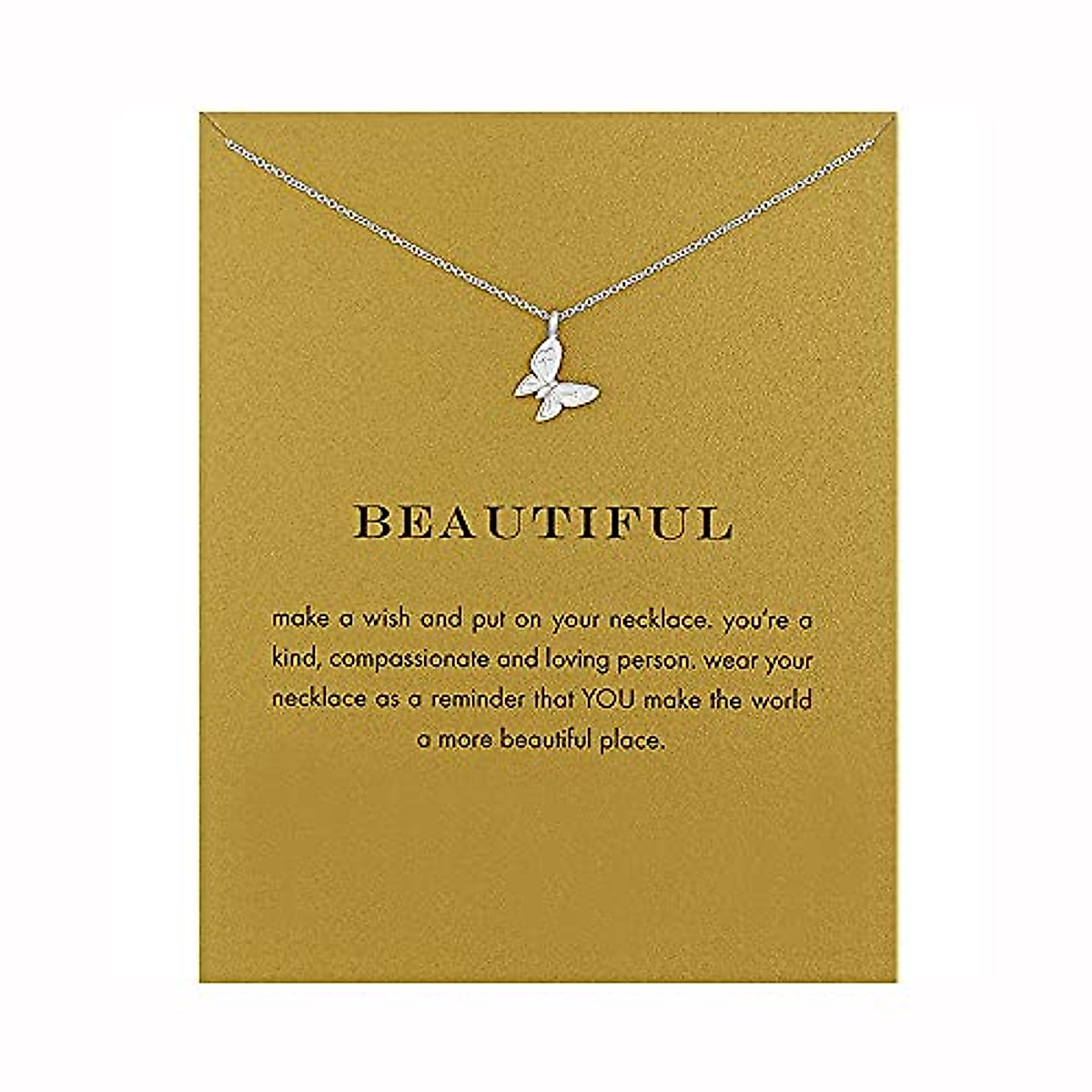 Qiuseadu 8Pack Friendship Unicorn Necklace Set Good Luck Elephant Pendant Chain Necklace with Message Card Party Favors Birthday Gifts for Girls Women (Silver)