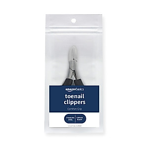 Amazon Basics Toenail Clippers with Comfort Grip, Black