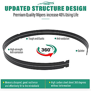 26" 17" 12" Windshield Wiper Blades Replacement for Cadillac SRX 2010 2011 2012 2013 2014 2015 2016 Premium All Weather Front Rear Wipers Set - OEM Quality (Pack of 3)