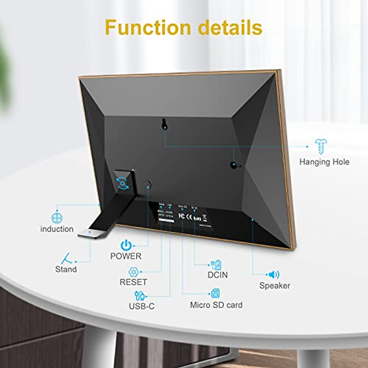 Digital Picture Frame 10.1 inch, Electronic Photo Frame WiFi with APP, Smart Electric Video Photo Frame Slideshow with Email, 1280x800 IPS FHD Uploadable Digital Photo Frames Cloud Storage