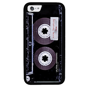 Cassette Tape Clear Black Personalized Black Rubber Phone Case Compatible with Apple iPhone 15 Pro Max Plus, 14 Pro Max Plus, 13 Pro Max Mini, 12 Pro Max Mini, 11, X XS Max, XR, 8 7 Plus
