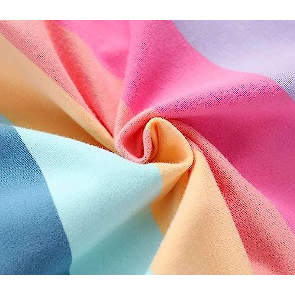 DUBASAM Kids Baby Girl Rainbow color matching Hooded Sweatshirt Tops Casual Hoodie with Pocket Fall Winter (Rainbow, 2-3T)