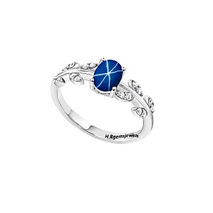 Designer Blue Star Sapphire Ring Wedding Ring Statement Ring Women Bridal Ring 925 Sterling Silver Ring Lab Created Lindy Star Ring Gift For Her (Sterling Silver, 7)