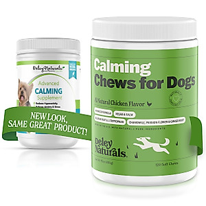 Deley Naturals Dog Calming Chews - Calming Chews for Dogs to Help Stress & Travel Sickness - Dog Calming Treats with Chamomile, Valerian Root and L-Tryptophan - 120 Calming Dog Treats Made in The USA
