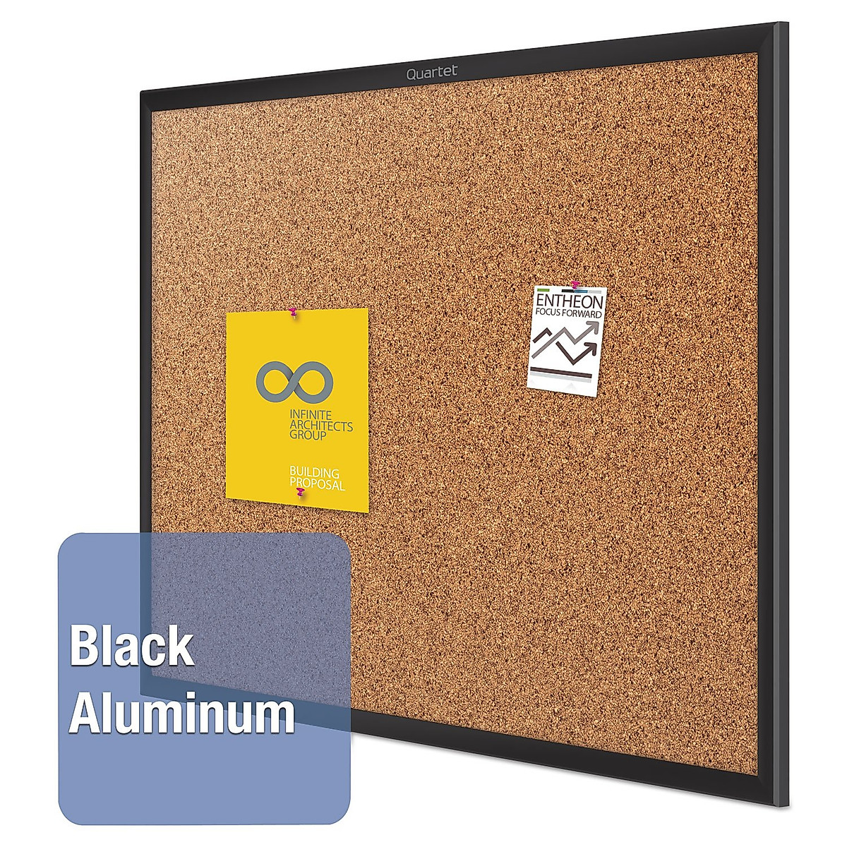 Quartet Cork Board, Bulletin Board, 8' x 4' Corkboard, Black Frame (2308B)