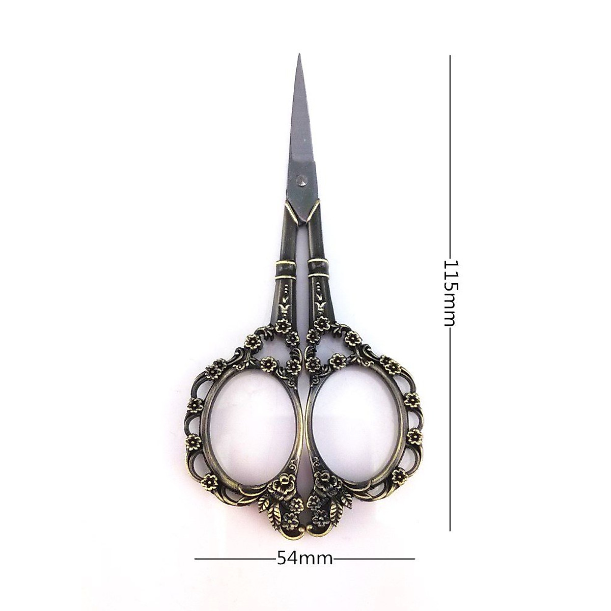 Yueton Vintage Europea Style Plum Blossom Needlework Embroidery Scissors (Bronze)