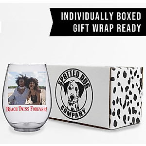 Personalized 17oz Printed Photo Picture Stemless Wine Glass – Birthday Gifts for Women Friendship, Best Friend Gift Ideas, Girls Trip Gift Unique Funny, Fun Gifts for Friends Female Sister, Cute Cup