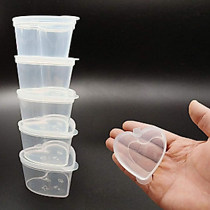 Kbraveo 40 Packs Slime Containers, Heart Shaped Slime Storage Containers With Lids for 20g Slime DIY Art Craft Making