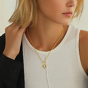 Diamond2Deal 14K Yellow Gold 15mm Polished Filigree Diamond Accent Heart Locket Pendant, 0.01Ct