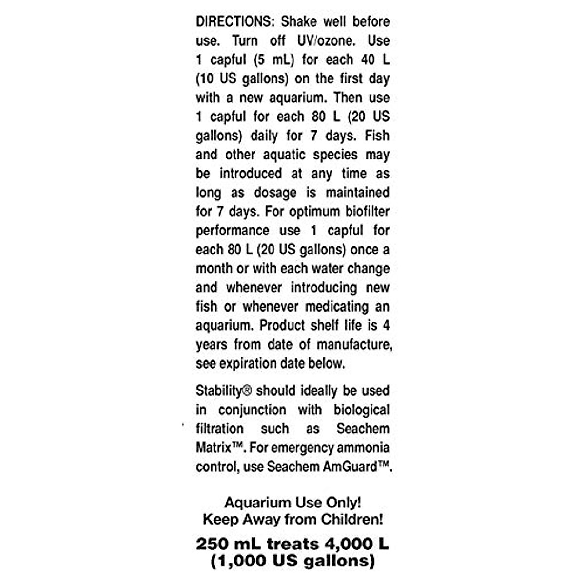 Seachem Stability - For Freshwater and Marine Aquariums 250ml