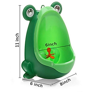 jatech 1 pc Baby Boy Potty Toilet Training Frog Children Stand Vertical Urinal Boys Pee Infant Toddler Wall-Mounted (Green)
