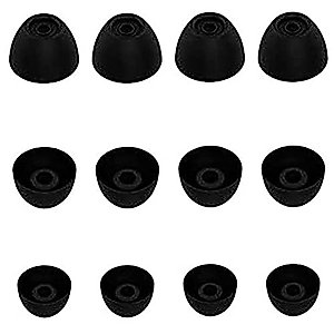ALXCD Ear Tips Compatible with Echo Buds 2 2nd Gen Earbuds, S/M/L 3 Sizes 6 Pairs Soft Silicone Eargel Earbuds Tips, Replacement for Echo Buds 2, 6 Pairs, Black