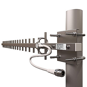 Tupavco TP513 Yagi WiFi Antenna 2.4GHz (17dBi) Outdoor Directional Signal (H:25° V:24°) Long Distance Range (High-Gain Weatherproof) Wireless Network (Pole Mount) N-Female Pigtail Connector