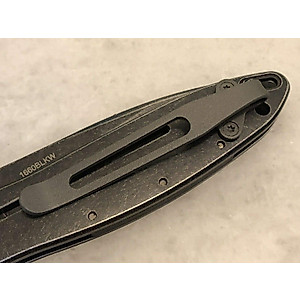 Gray Titanium Deep Pocket Clip & Screw Set For Kershaw 1660 Leek Frame Lock Only