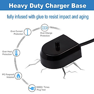 HSYTEK Replacement Electric Toothbrush Charger HX6100 Compatible with Phillips Sonic Care HX4100/HX5100/HX6100, Inductive Charging Base HX3000/HX6000/HX9000, Heavy Duty - Black