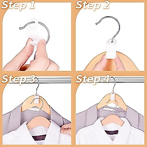 PTYWRTUS 70 Pcs Hanger Hooks Space Saver, Clothes Hanger Connector Hooks, Connecting Buckle Hooks for Hangers, Hanger Hooks for T-Shirts, Sweaters, Coats (White)