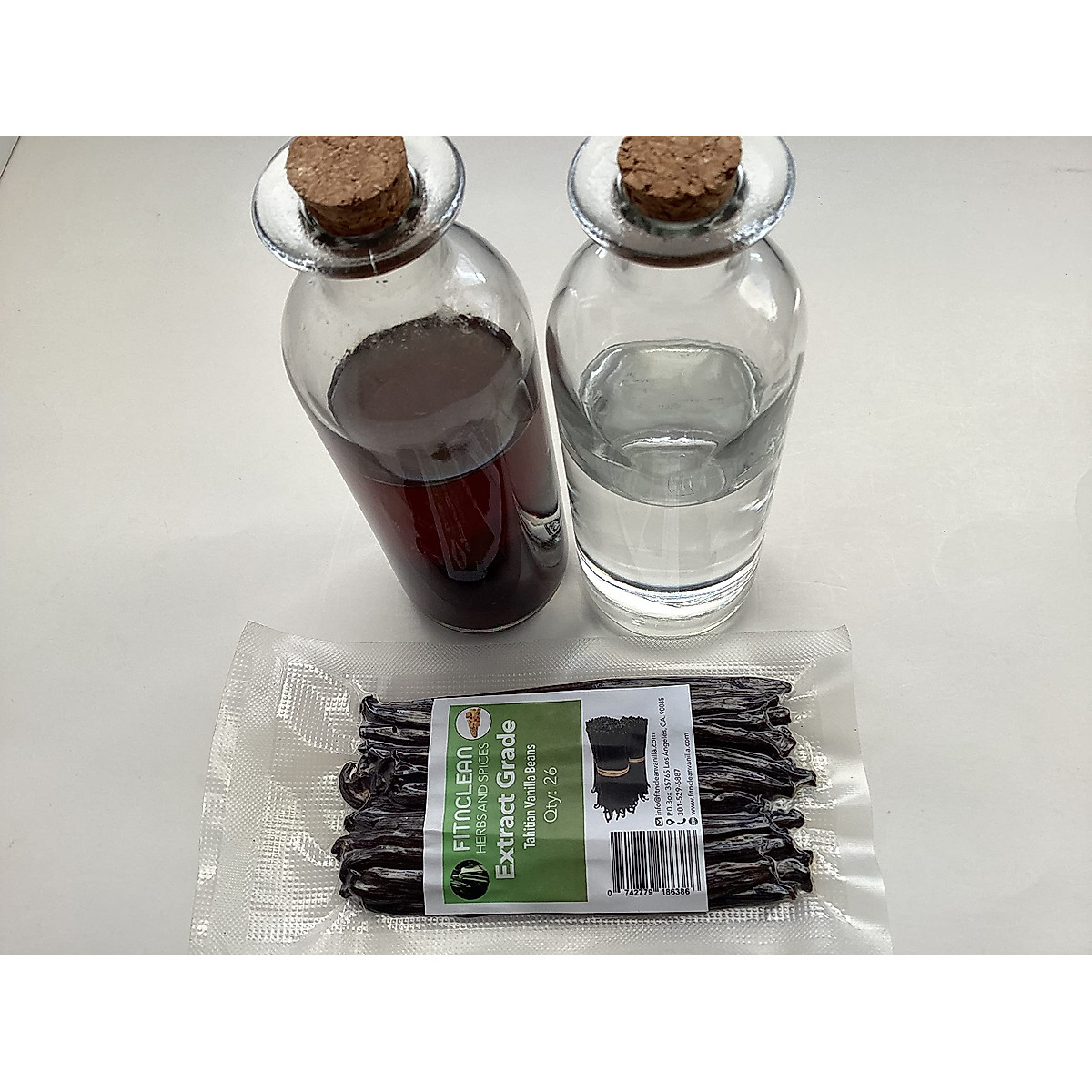 26 Tahitian Vanilla Beans Grade B Extract Exclusive Bulk. 4"-6" Whole NON-GMO PODS by FITNCLEAN VANILLA