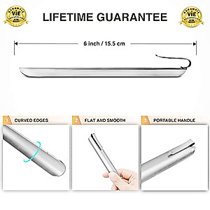 Colonel Cook✮✮ - Crumb Sweeper - Stainless Steel Waiter's Table Scraper with Storage Clip Holder - Food Remover, Cleaner, Scooper for Restaurant, Small Desk Cleaning Tool