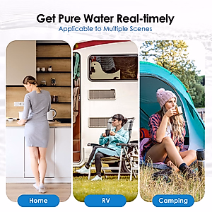 Waterdrop Gravity-fed Water Filter System with 4 Filters, Metal Water Level Spigot and Stand, 2.25G Stainless-Steel System, Reduces Chlorine-King Tank Series