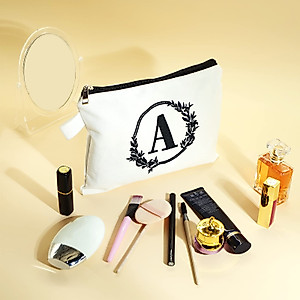 onstary Embroidered letter combination cosmetic bag，Personalized Present Bag, Suitable for Wedding, Birthday, Holiday, is a Great Gift for Women, Mom, Teachers, Friends, Bridesmaids (A)