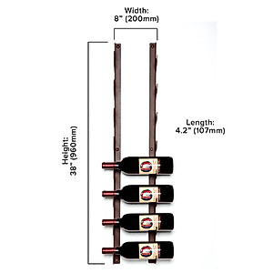 di prima usa Wall Mount Wine Rack - Holds 8 Bottles with Elegance & Durability - Italian Inspired Wall Mount Wine Rack & Robust Steel Construction