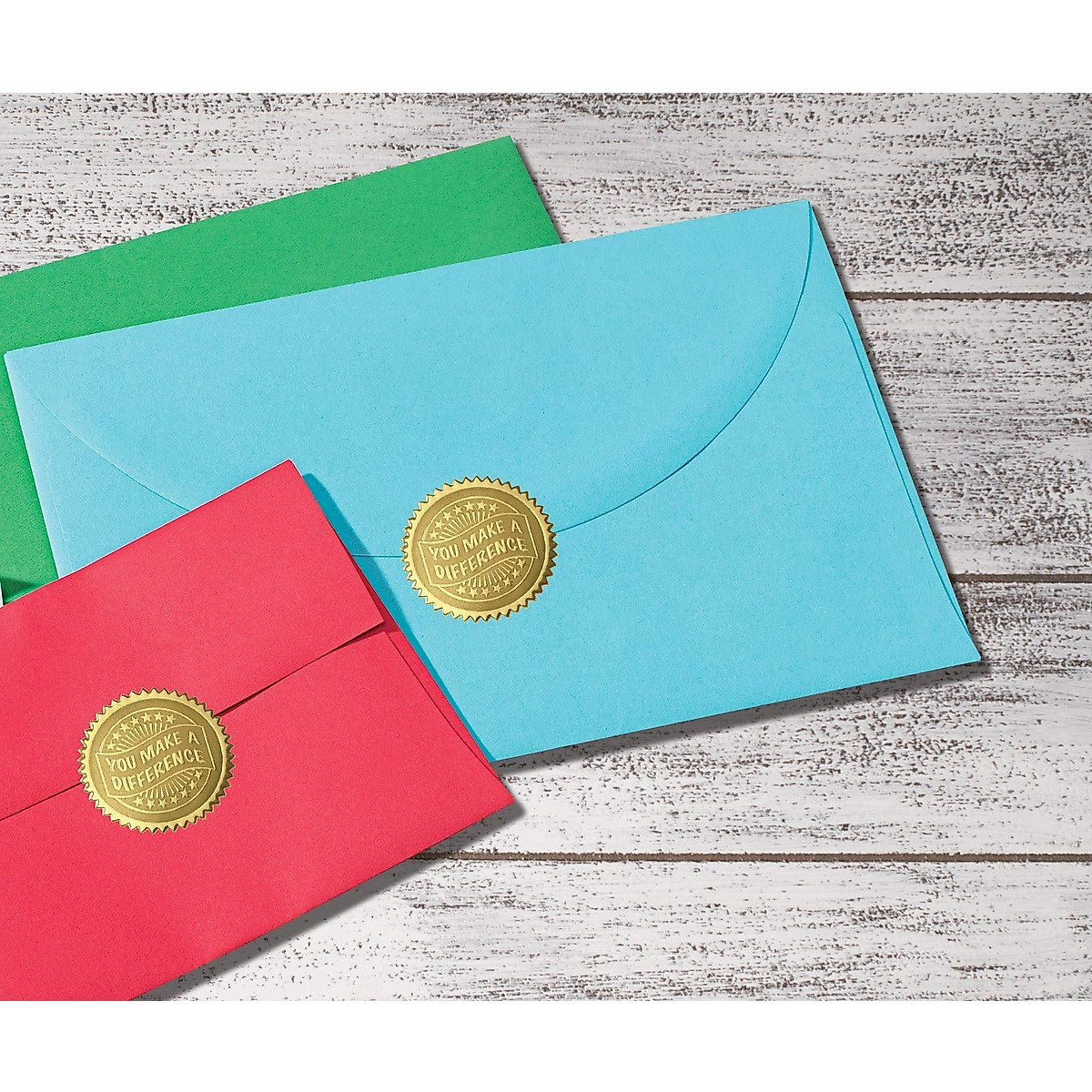 PaperDirect Deluxe Embossed You Make a Difference Gold Foil Certificate Seals, 2 Inch, Self Adhesive, 100 Count, Embossed Seals For Certificates, Achievement Award Stickers For School, Work, Diploma