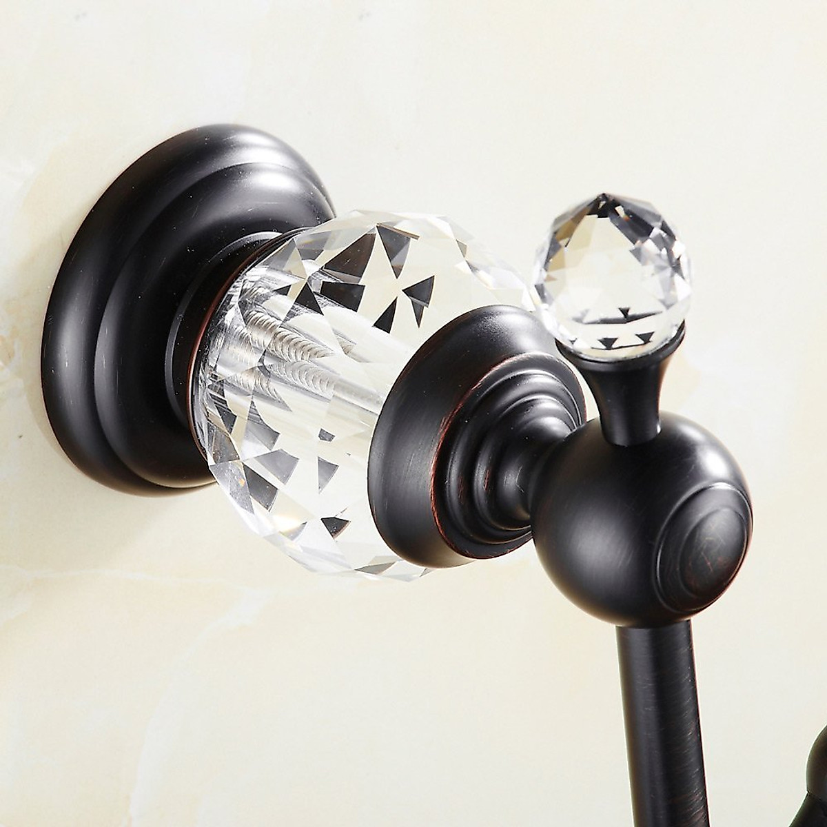 Nokozan Luxury Crystal Series Brass Coat Hooks Wall Mounted Bathroom Towel Hook, Oil-rubbed Bronze