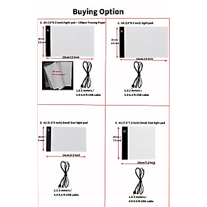 Ultra-Thin Portable A4 LED Light Box Tracer w/USB Cable Dimmable Brightness LED Artcraft Tracing Light Box Light Pad for Artists Drawing Sketching Animation Stencilling X-ray Viewing