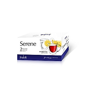 JoyJolt Serene Double Walled Insulated Glasses Coffee Mug (Set of 2) 7.4 Ounces