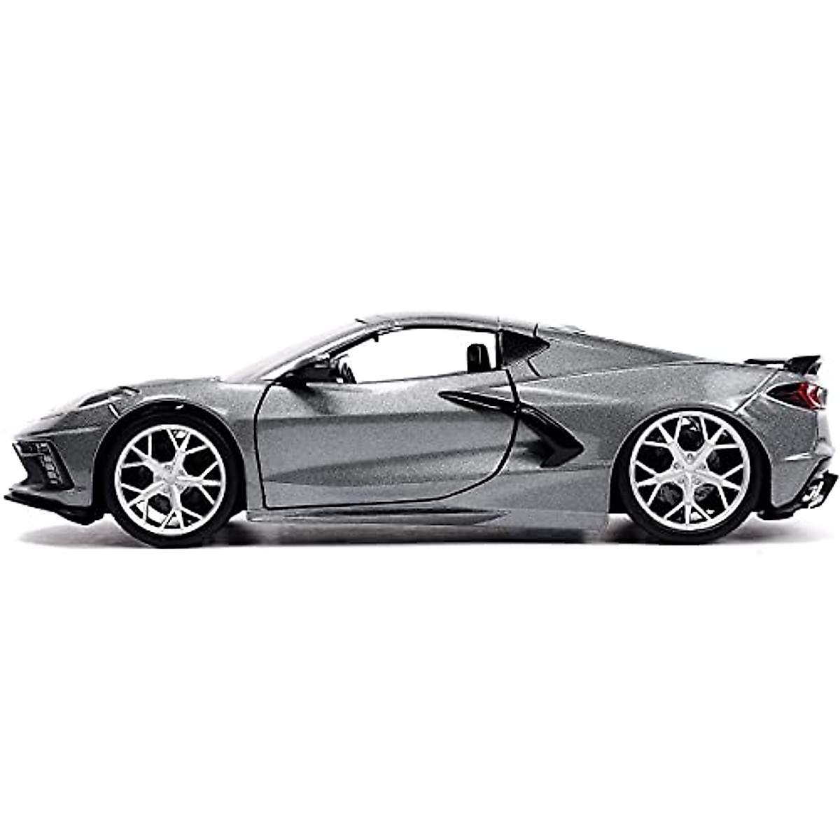 2020 Chevy Corvette Stingray C8 Dark Gray Metallic Hyper-Spec Series 1/24 Diecast Model Car by Jada 32716