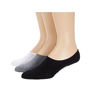 Vans Men's No-Show Socks - 3 Pack - White/Black/Grey - Men's Shoe Size 9.5-13