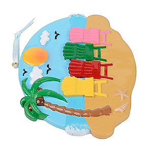 Family Christmas Ornament 2024 - Personalized Family of 4 Beach Vacation Ornament - Chairs on Beach Holiday Ornament - Family Tropical Beach Vacation Keepsake Gifts - Free Customization