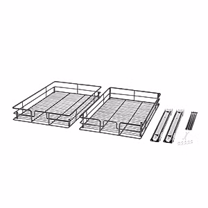 Multi-Purpose Cabinet Organizer,Sink Organizer and Storage,2-Tier Cabinet Pull Out Shelves,Pull Out Cabinet Organizer,Kitchen Helper,for Bathroom,Laundry Room,Kitchen,Pantry(Gray,21.5*13.5*15in)