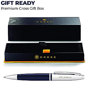 Dayspring Pens Personalized Cross Pen | Engraved Cross Calais Ballpoint Pen - Blue. Custom Gift Pen with Case AT0112-3 Engraving Shipped in One Business Day.