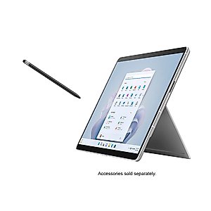Microsoft Surface Pro 9, 13" Touchscreen 2-in-1 Tablet, 12th Gen Intel Core i5-1235U, Intel Iris Xe Graphics, 8GB DDR5 RAM, 1TB SSD, Windows 11 Pro, Platinum, Device Only, with MTC Stylus Pen