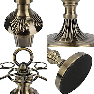 DreamiDeco Antique Countertop Stemware Holder and Wine Glass Drying Rack for Home and Bar, Each Holds 6 glasses (Brass, 2 Packs)