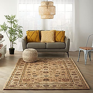 Nourison 2000 Persian Camel 7'9" x 9'9" Area-Rug, Easy-Cleaning, Non Shedding, Bed Room, Living Room, Dining Room, Kitchen (8x10)