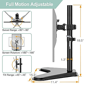 HUANUO Bundle – 2 Items: HUANUO Single Monitor Stand for 13 to 32 inch Monitor and Dual Monitor Stand for 13 to 32 Inch Two Monitor Freestanding Desk Stan