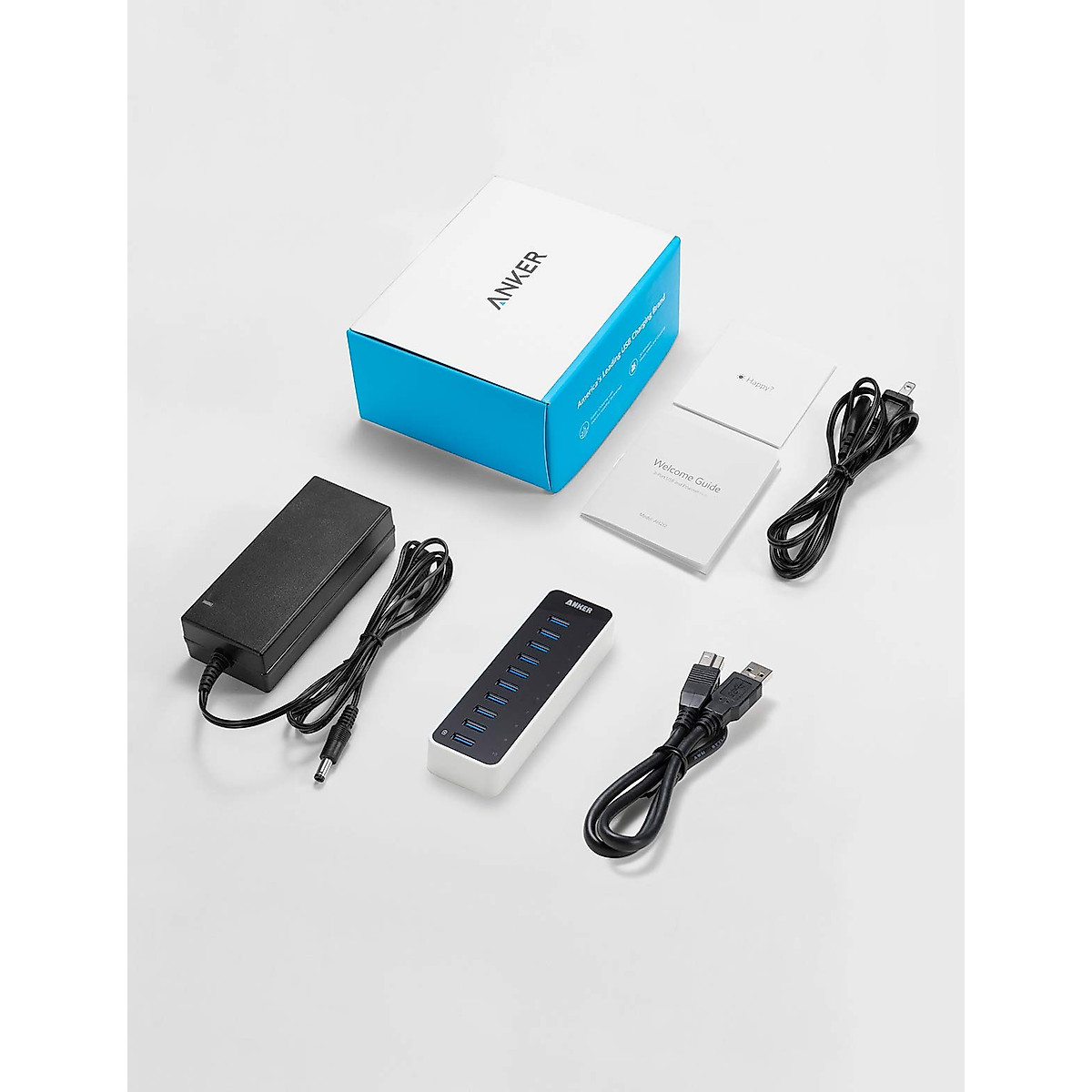 Anker USB A Hub, USB 3.0 Hub, 10 Ports USB Hub for Laptop & PC, for MacBook, Mac Pro/Mini, iMac, XPS, Surface Pro, Galaxy Series, Mobile HDD and More