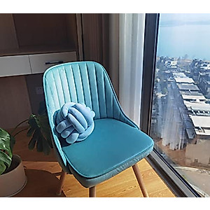 XIA ZHI Handmade Velvet Knot Ball Plush Throw Pillow -Elegant Cozy Toy Gift Home Bedroom Couch Office Sofa Decoration 8.66 inch (Light Grey)