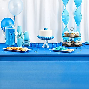 3 Pack Royal Blue Plastic Tablecloth, 54" x 108" Disposable Table Cover for Parties, Graduations