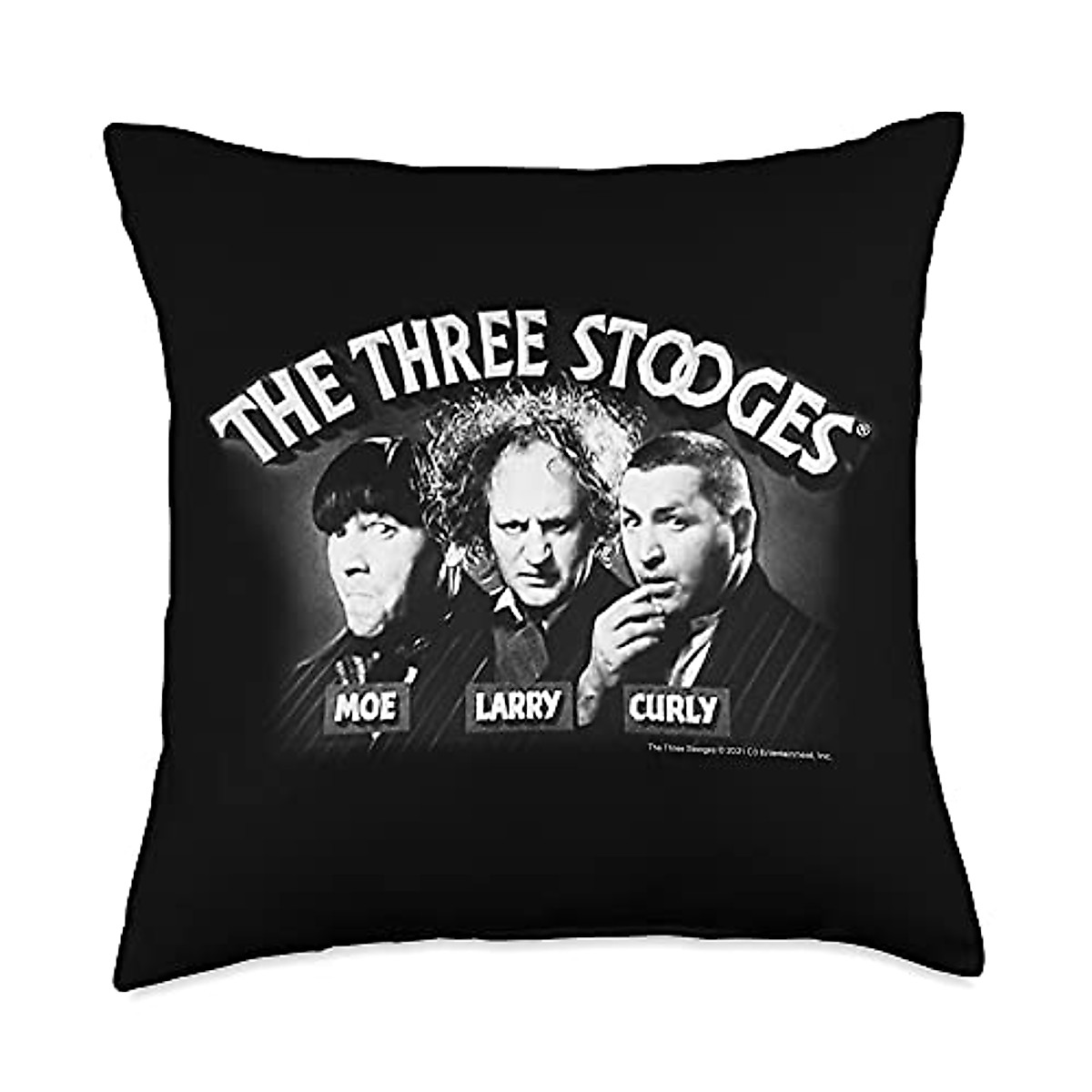 TTS The Three Stooges Opening Credits Logo Throw Pillow, 18x18, Multicolor