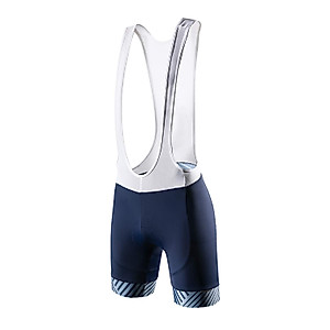 Santic Mens Cycling Bib Shorts Padded Cycle Bib Tights Mens Padded Biking Shorts Breathable Lightweight Navy L