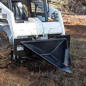 Titan Attachments Economy Series Skid Steer Stump Bucket Tree Scoop, Universal Quick Tach, HD Serrated Leading Edge, Ideal for Ripping Roots & Removing Smaller Tree Stumps, Light Construction