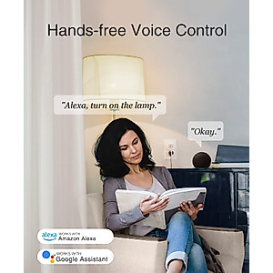 GHome Smart Mini Smart Plug, Wi-Fi Outlet Socket Compatible with Alexa and Google Home, Remote Control with Timer Function, No Hub Required, ETL FCC Listed (2 Pack),White