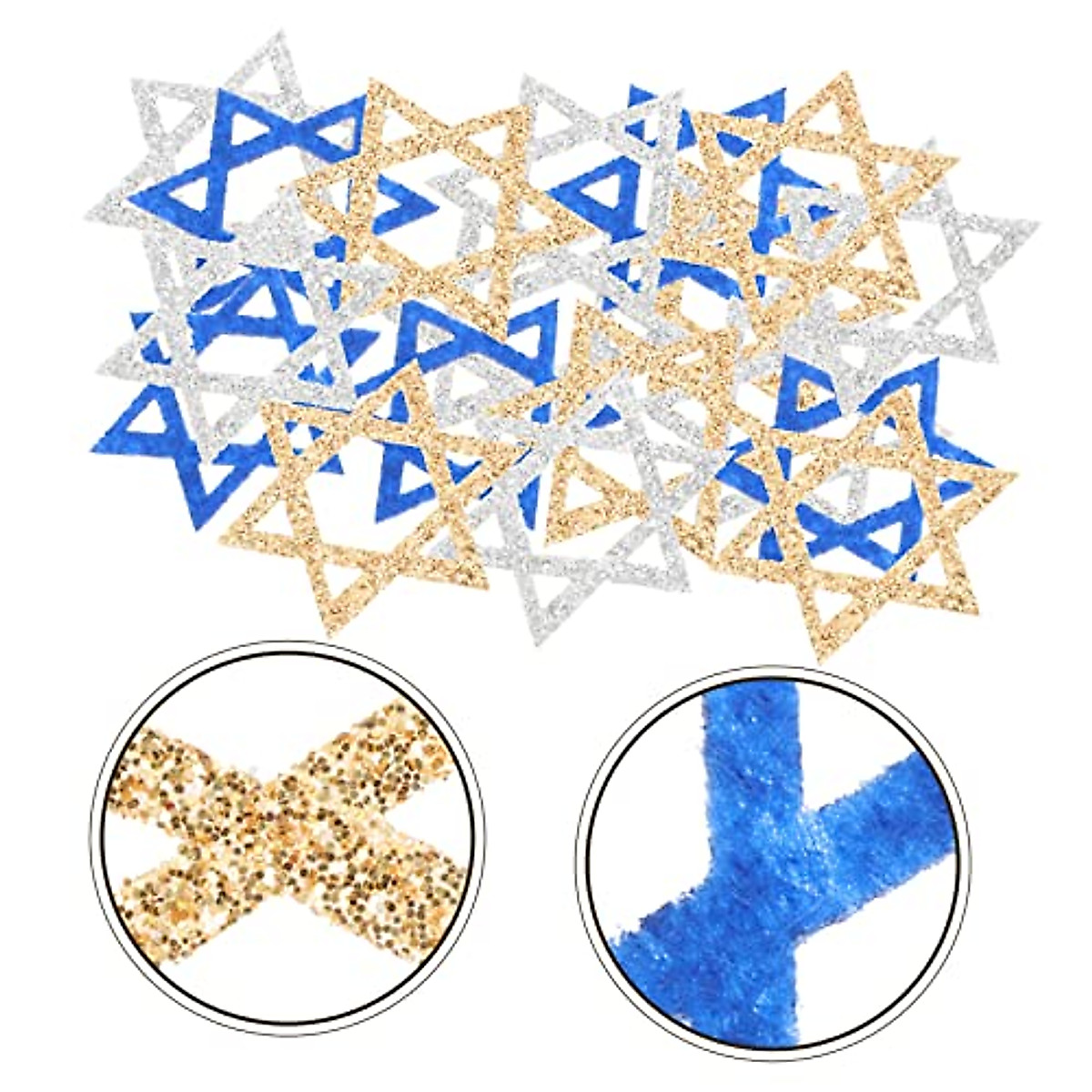 Amosfun Party Table Decor 150 Pcs Hanukkah Decoration Daily Necessities Star Shape Non-woven Fabric Star Sequins